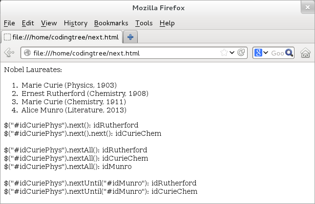 CodingBison - jQuery and DOM: Traversing Nodes